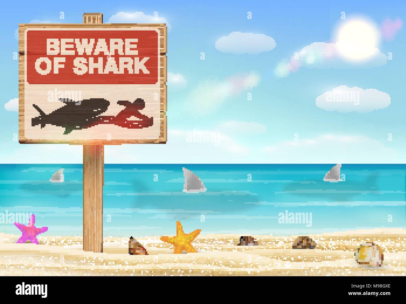 Shark warning sign australia hi-res stock photography and images - Alamy