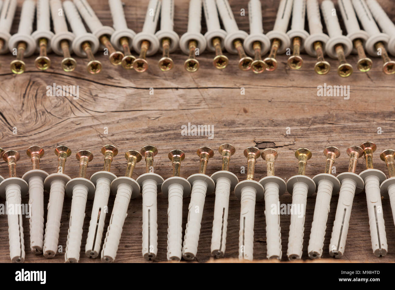 Set of dowels and nails. This quick installation components of rapid ...