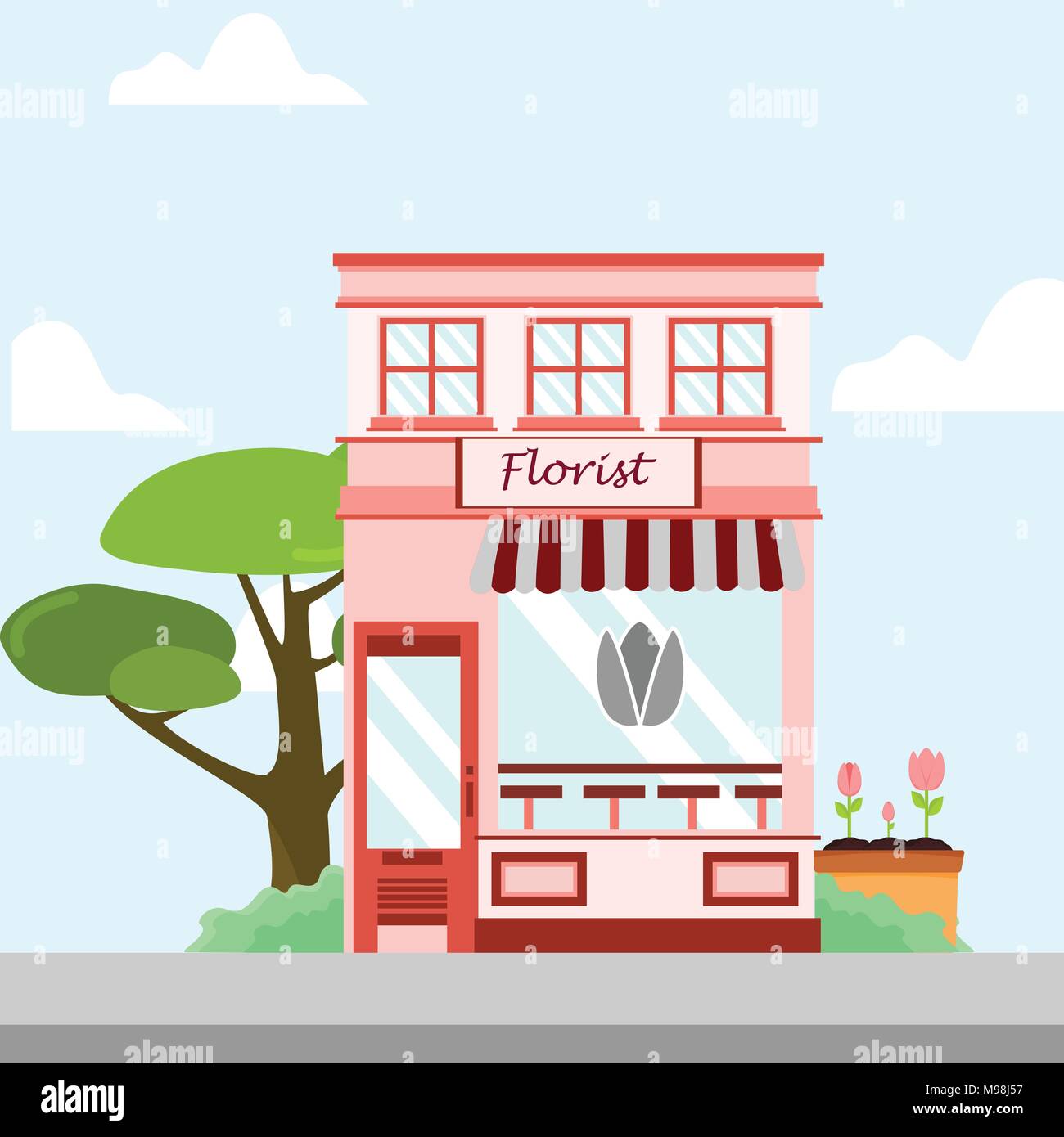 Florist shop open sign Stock Vector Images - Alamy