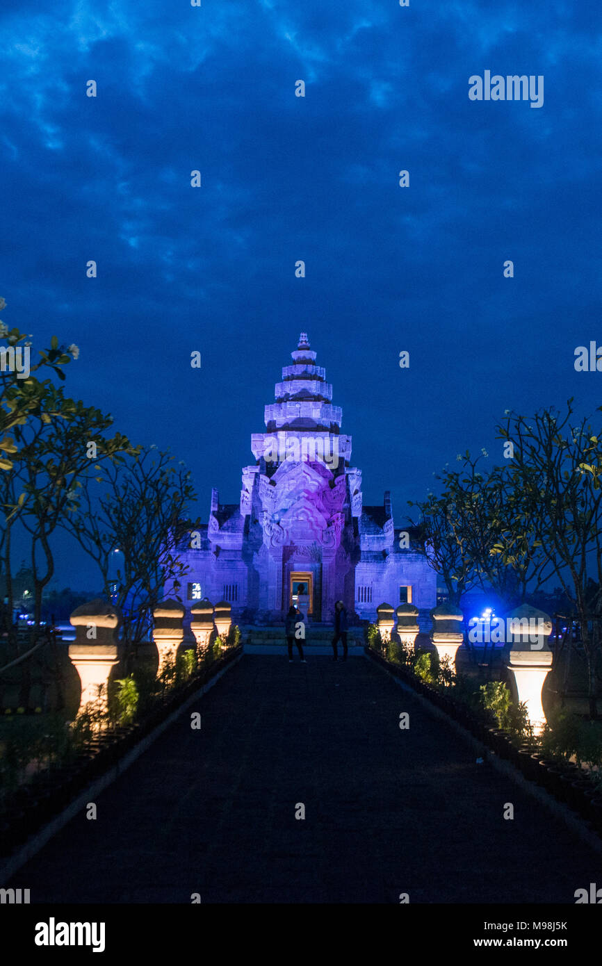 the recreated Khmer Temple of Buriram Castle in the city of Buriram in ...