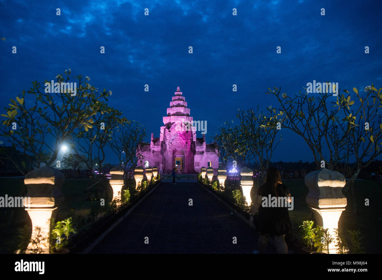the recreated Khmer Temple of Buriram Castle in the city of Buriram in ...