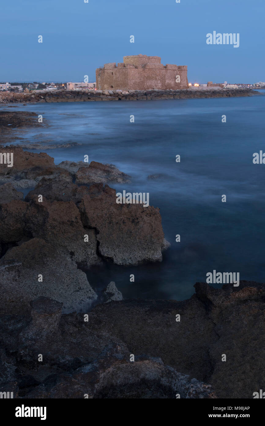 Paphos castle / fort in kato paphos harbour on the mediterranean coast ...