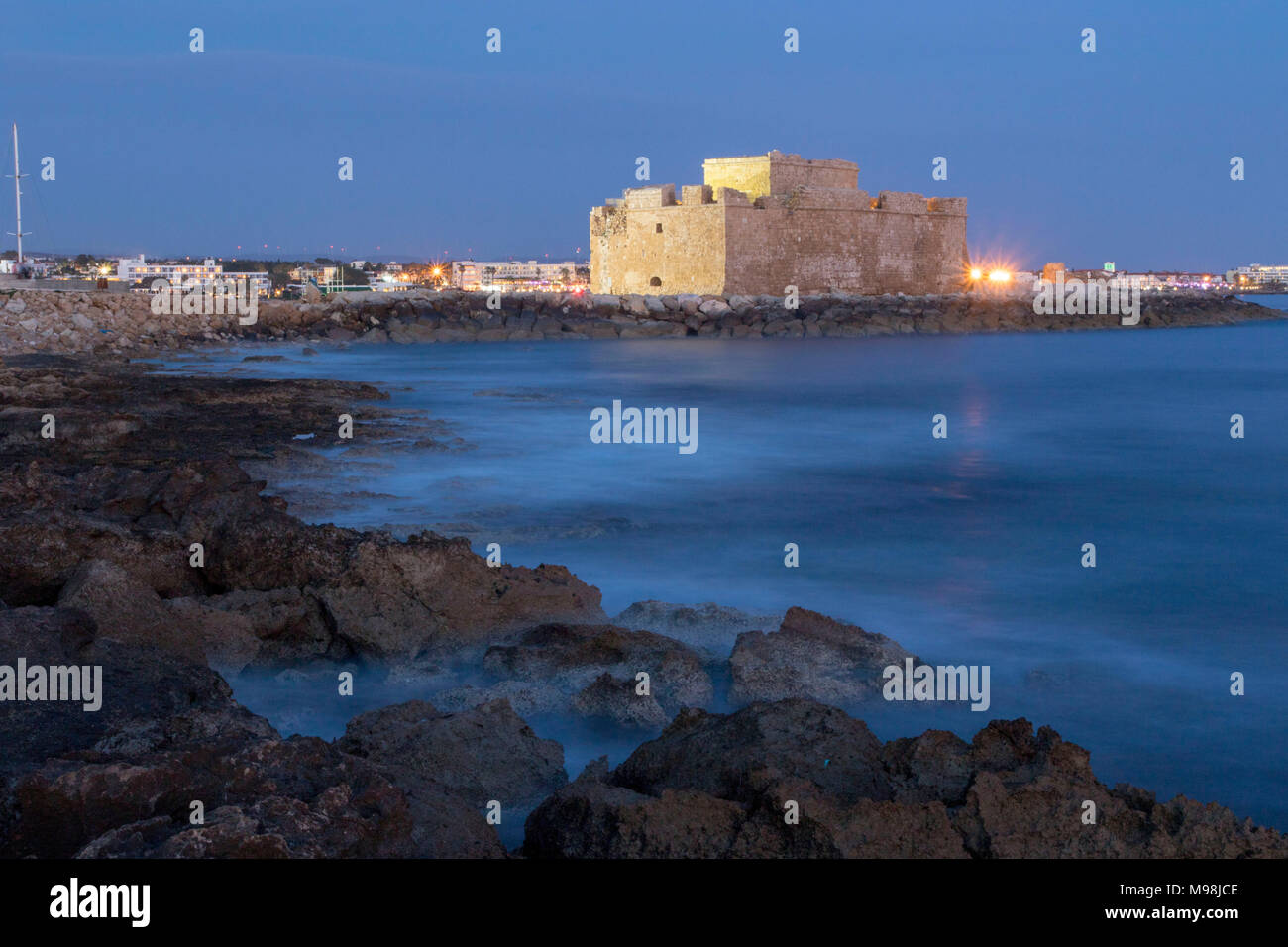Paphos castle / fort in kato paphos harbour on the mediterranean coast ...