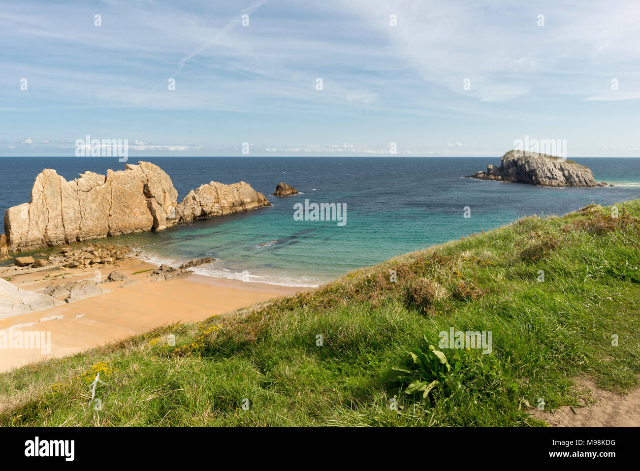 The beach of Arnia in Cantabria, Spain Stock Photo - Alamy