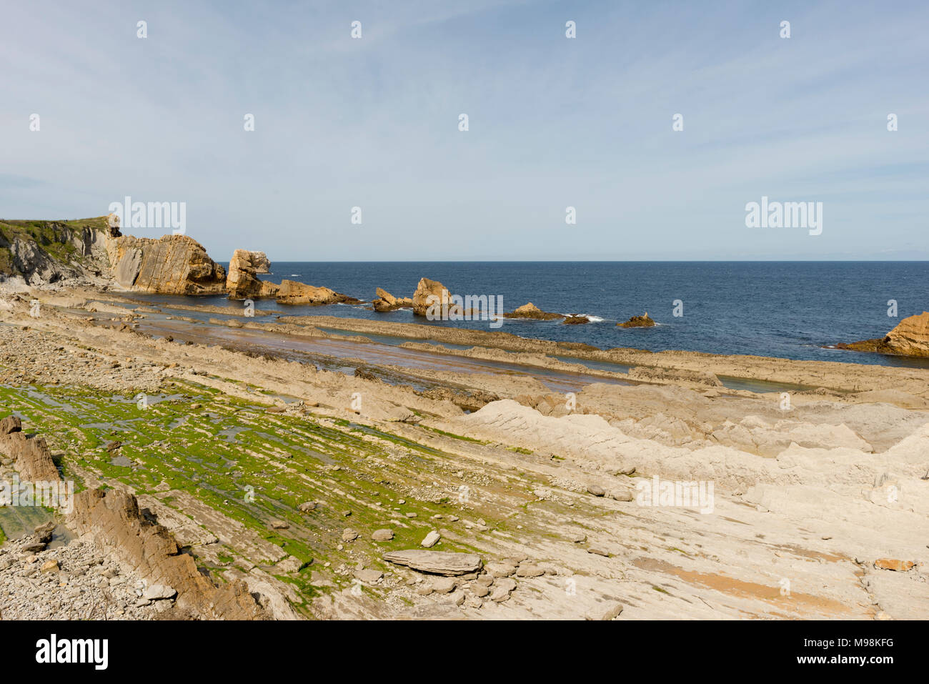 The beach of Arnia in Cantabria, Spain Stock Photo - Alamy