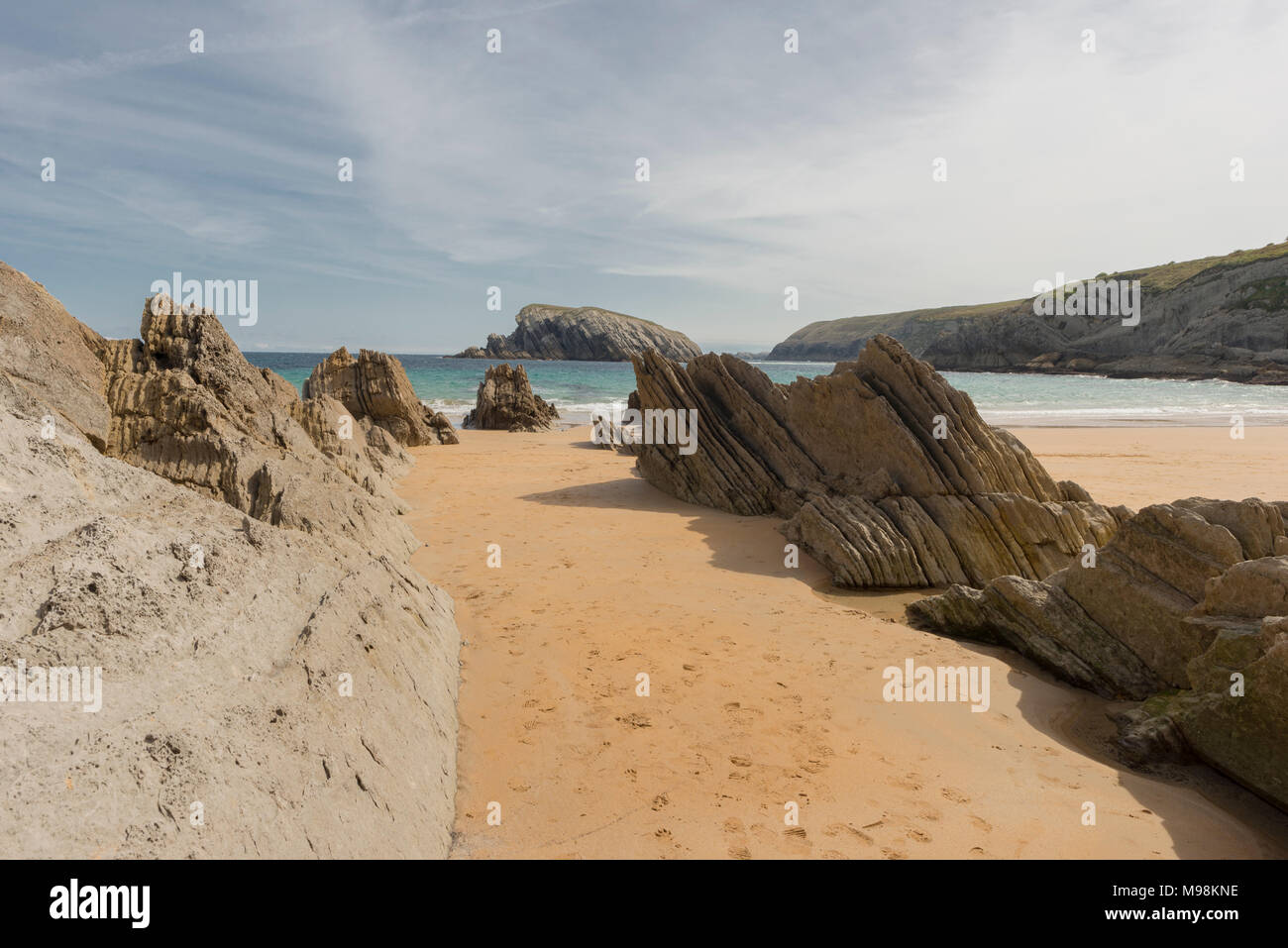 The beach of Arnia in Cantabria, Spain Stock Photo - Alamy