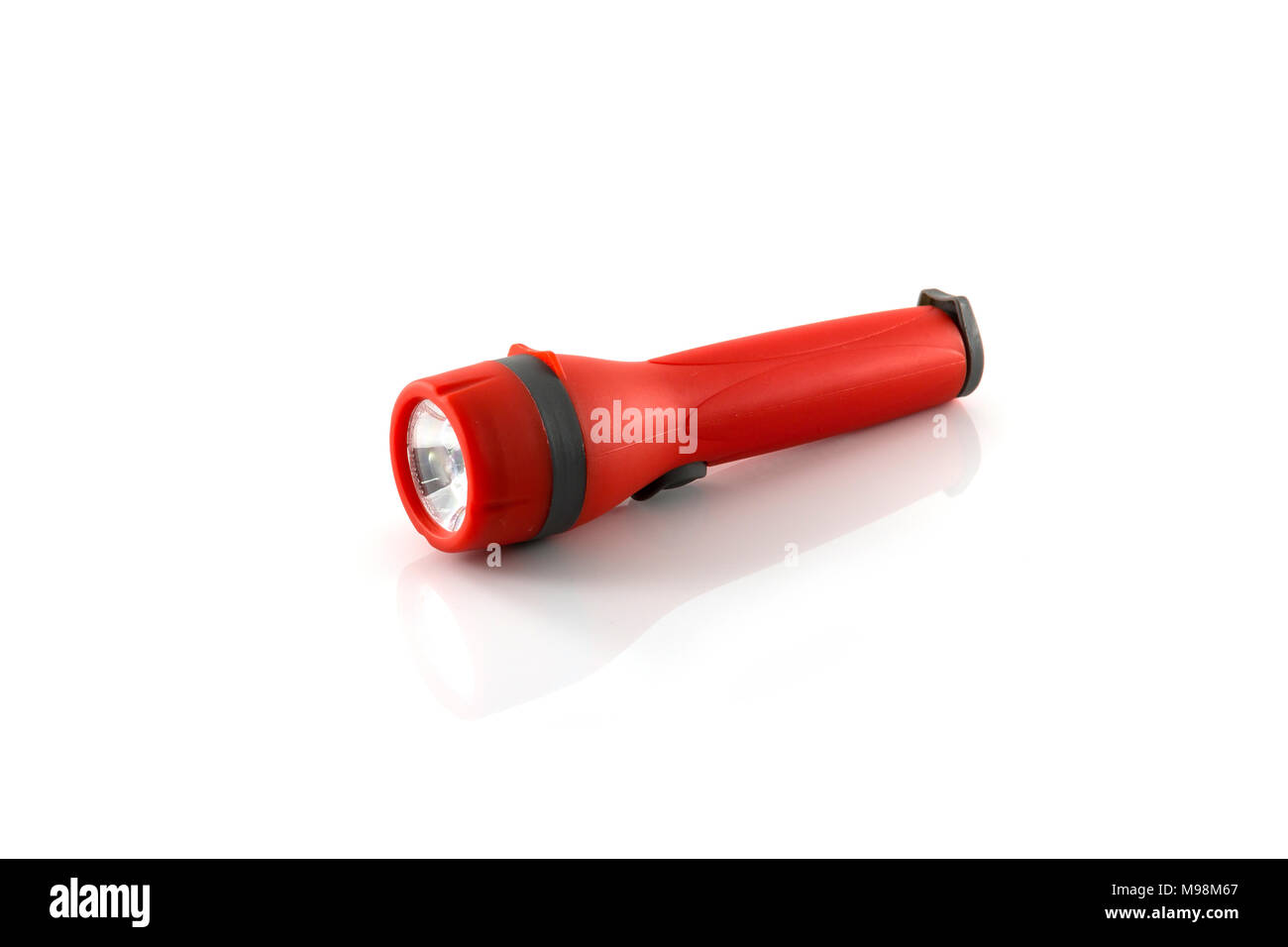 Red flashlight isolate on white background Stock Photo - Alamy
