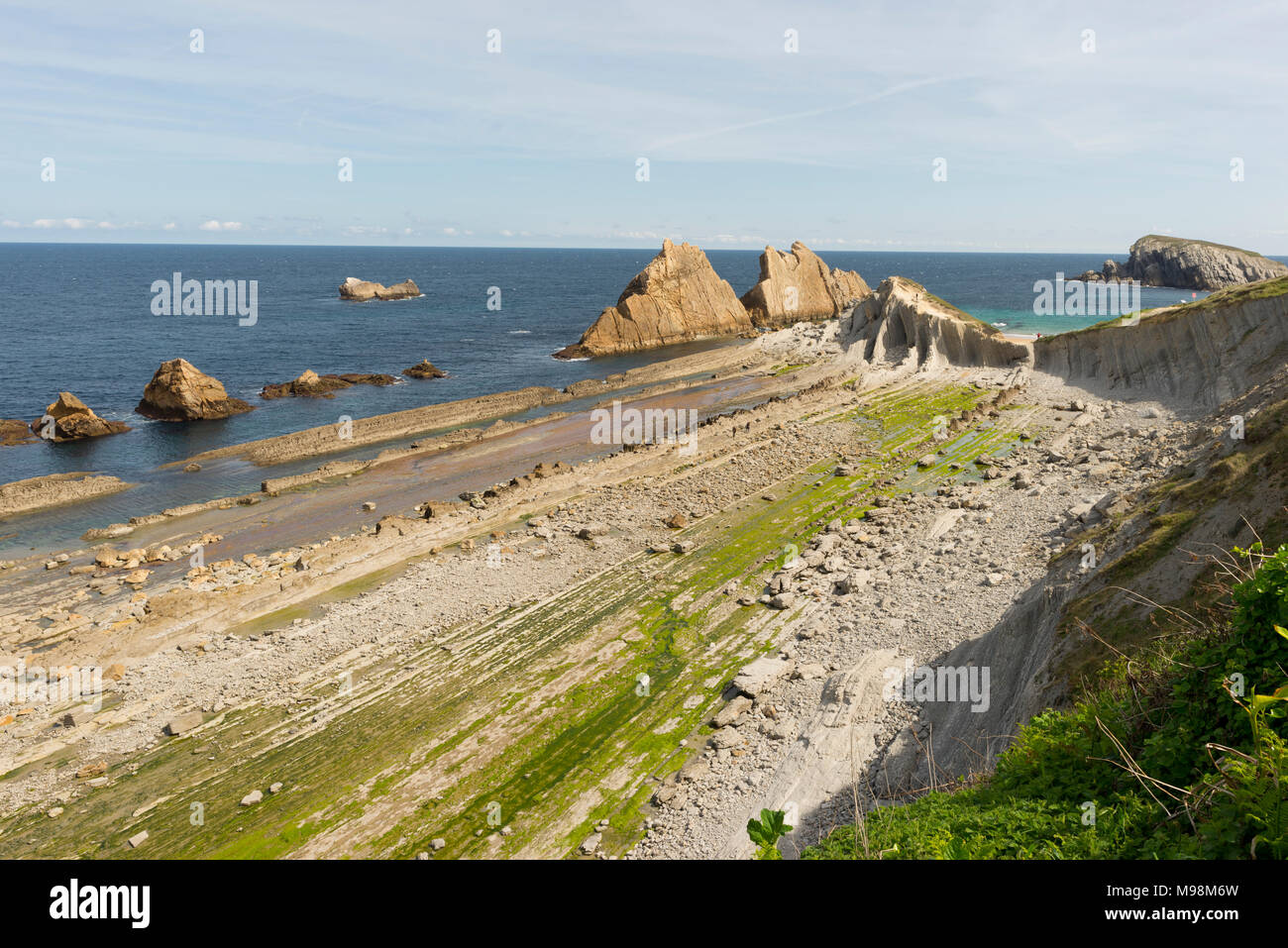 The beach of Arnia in Cantabria, Spain Stock Photo - Alamy