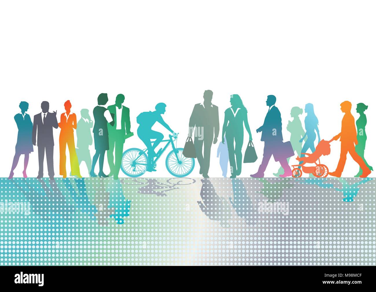 colorful crowd in the city Stock Vector Image & Art - Alamy