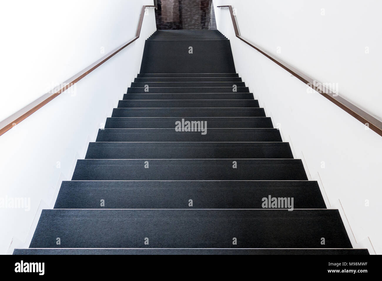 Classic stair with hand rail Stock Photo - Alamy