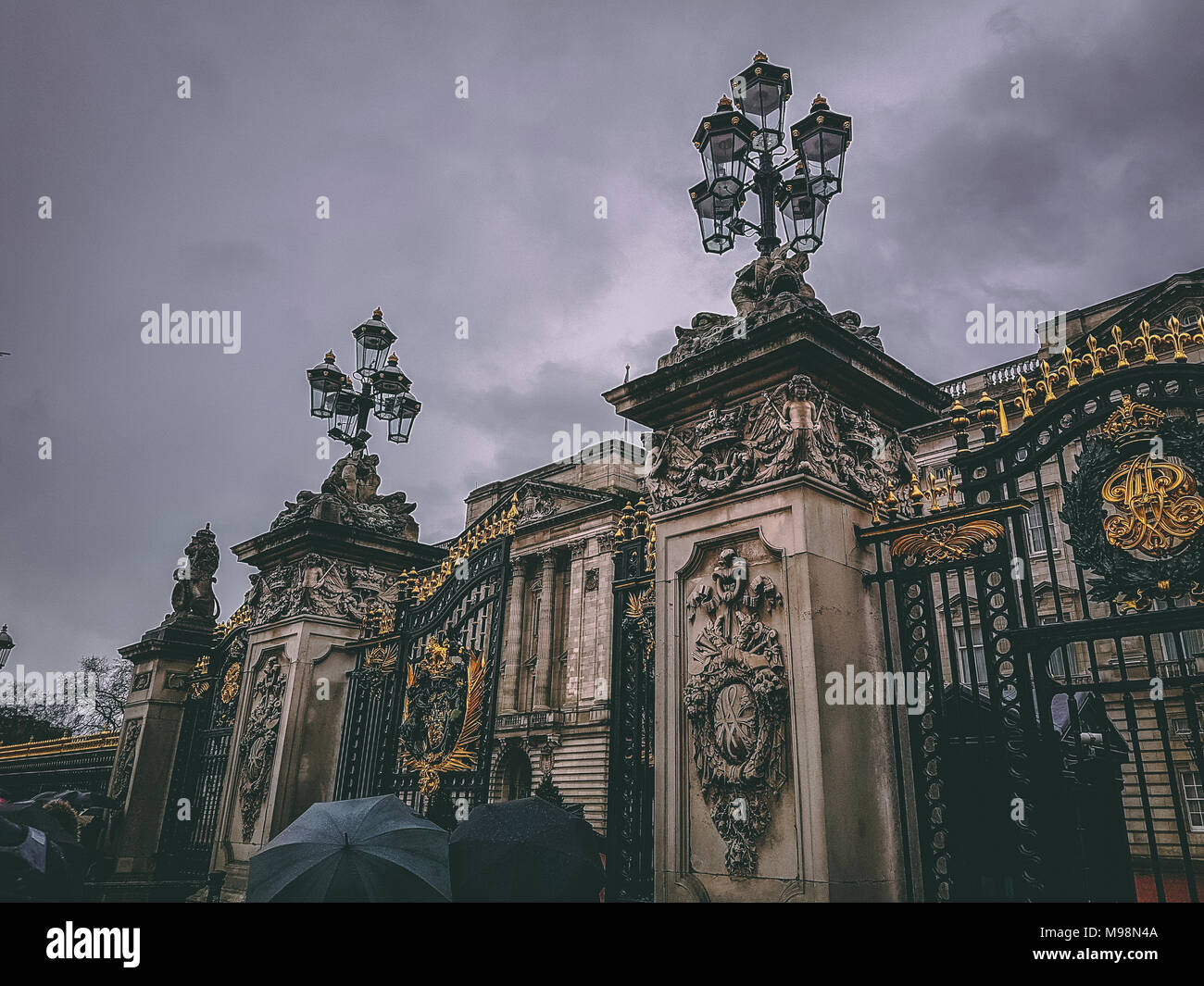 December 28th, 2017, London, England - gates of Buckingham Palace, the ...