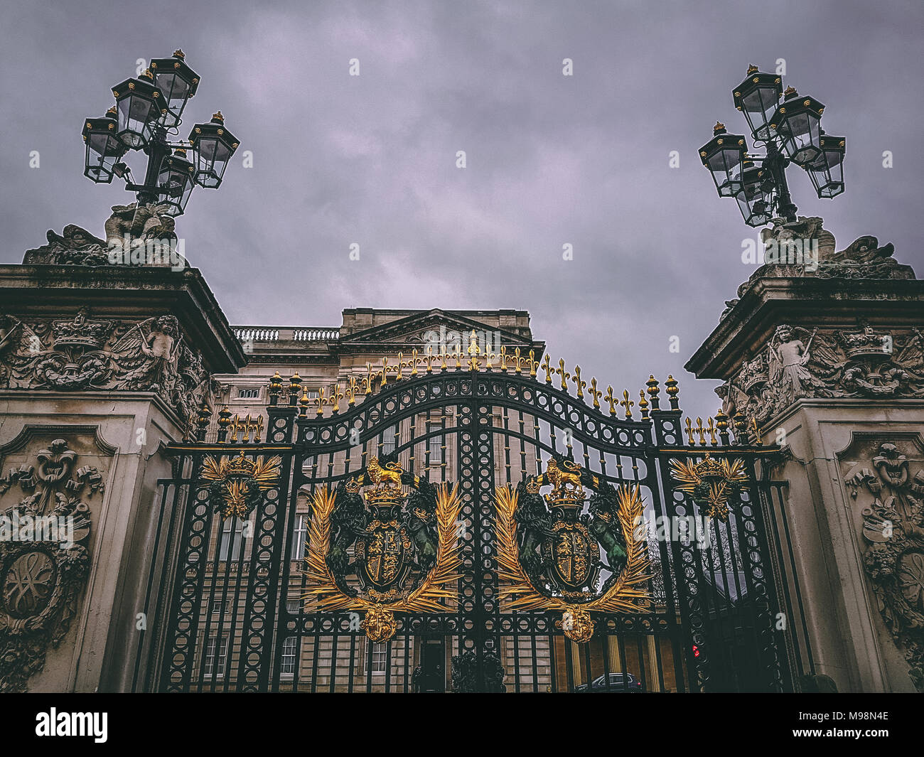 December 28th, 2017, London, England - gates of Buckingham Palace, the ...
