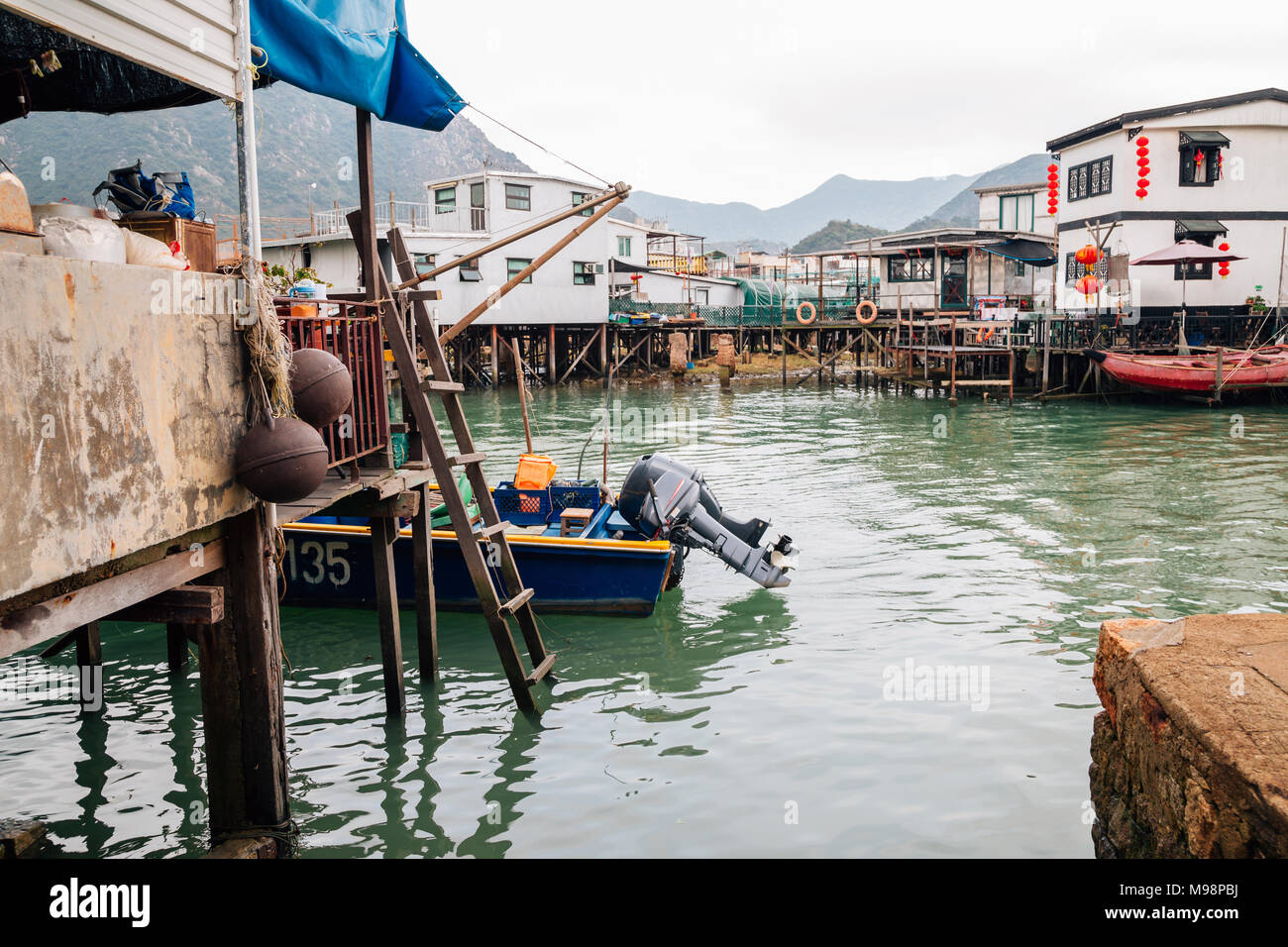 Tai o fishing village, Old floating house and sea in HongKong Stock ...