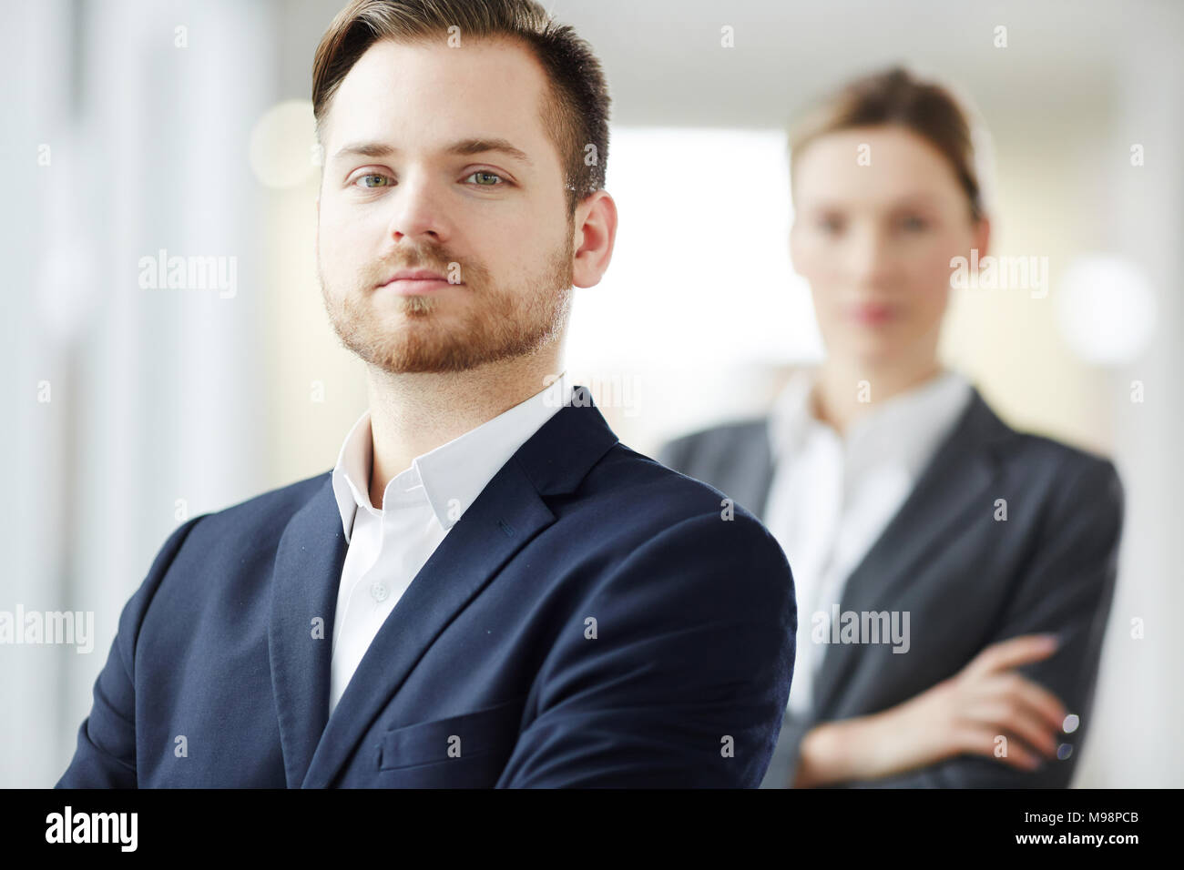 Leader and subordinate Stock Photo - Alamy