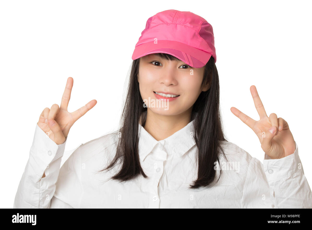 Portrait of a Beautiful Chinese American woman displaying a bit of ...