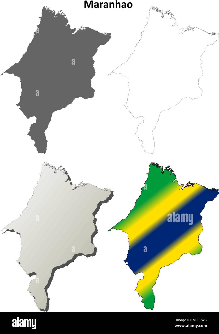 Maranhao vector outline map hi-res stock photography and images - Alamy