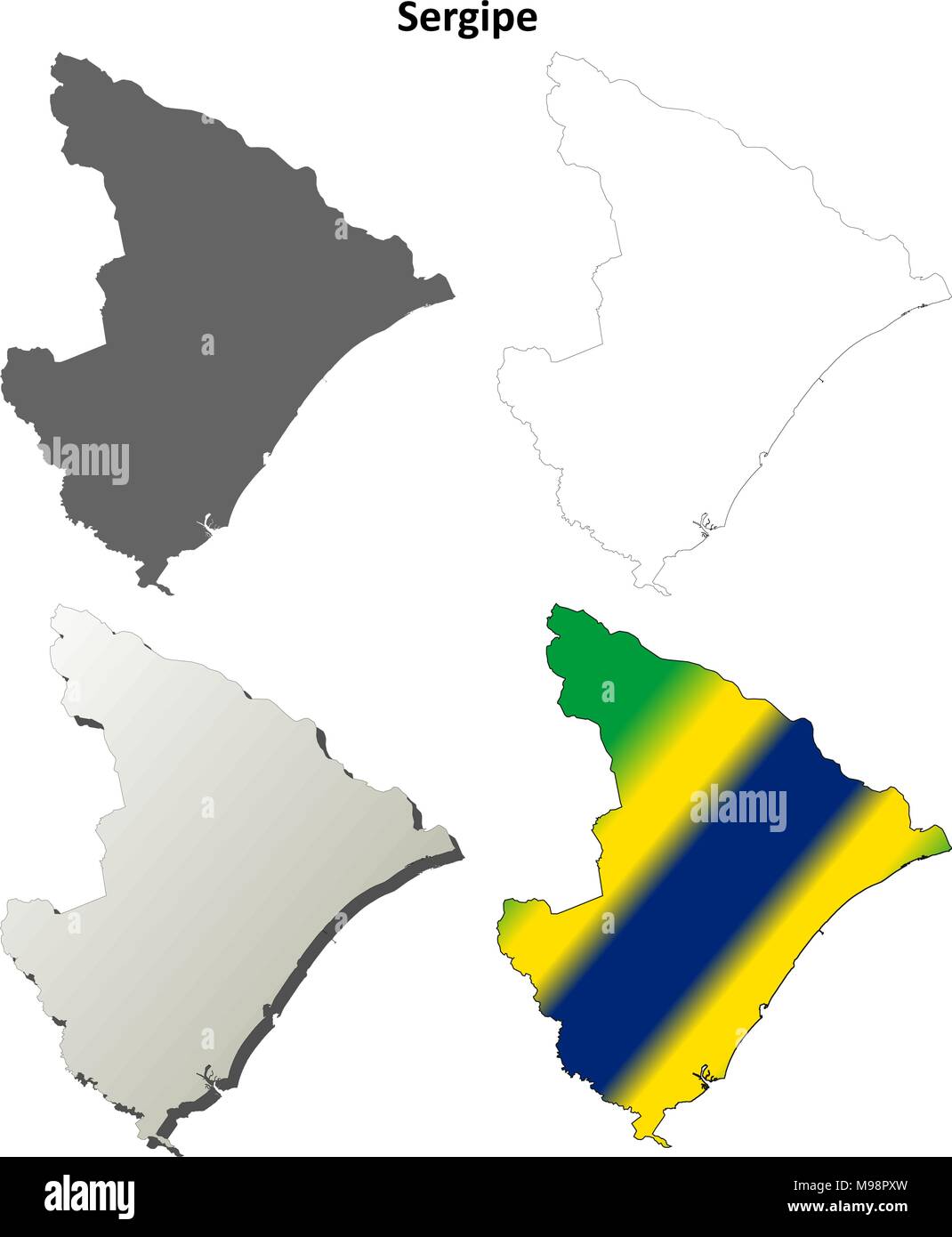 Sergipe blank outline map set Stock Vector Image & Art - Alamy