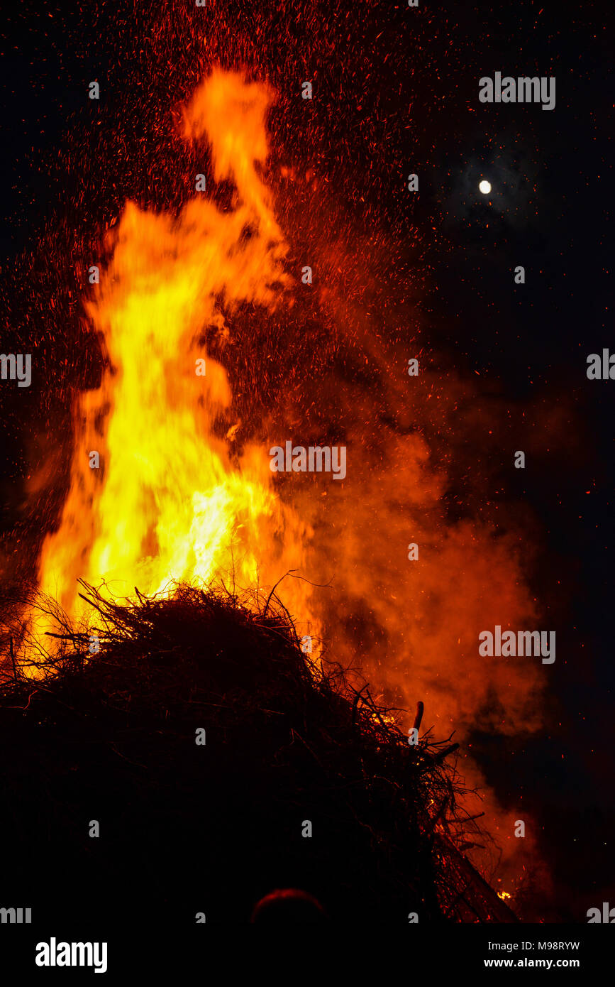 traditional fire on a party with people in Sweden Stock Photo - Alamy