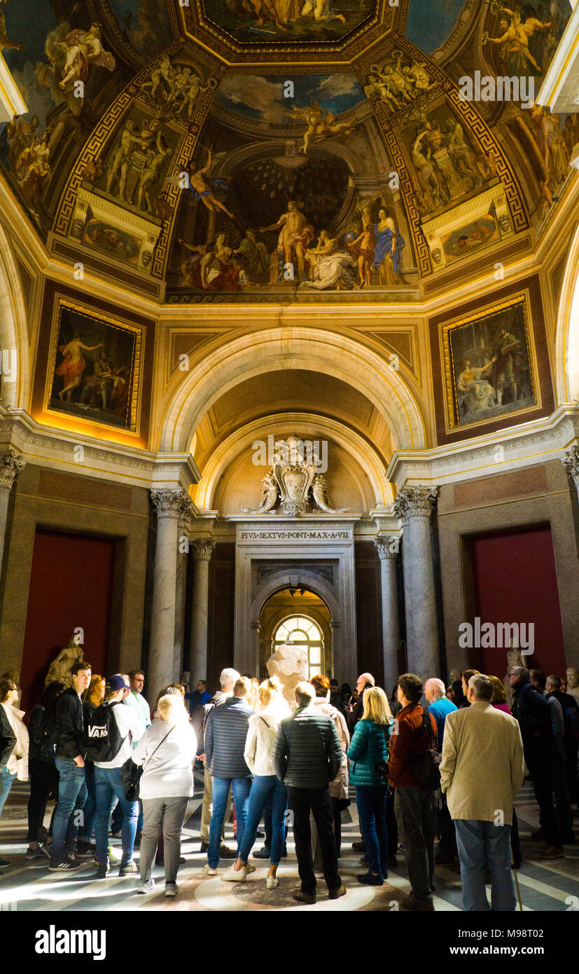 Beautiful frescoes decorating the Vatican Museum's Ceiling Stock Photo ...