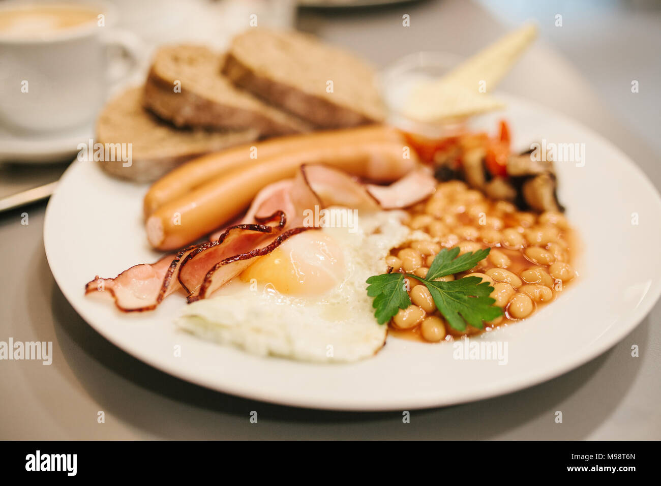 Traditional English breakfast. National food. A world-famous dish that ...