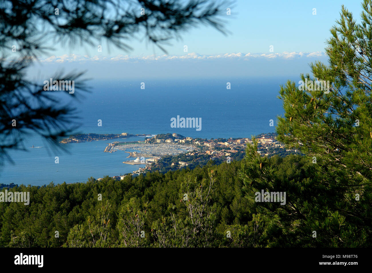 Natural harbor of Bandol and Bendor island Stock Photo - Alamy