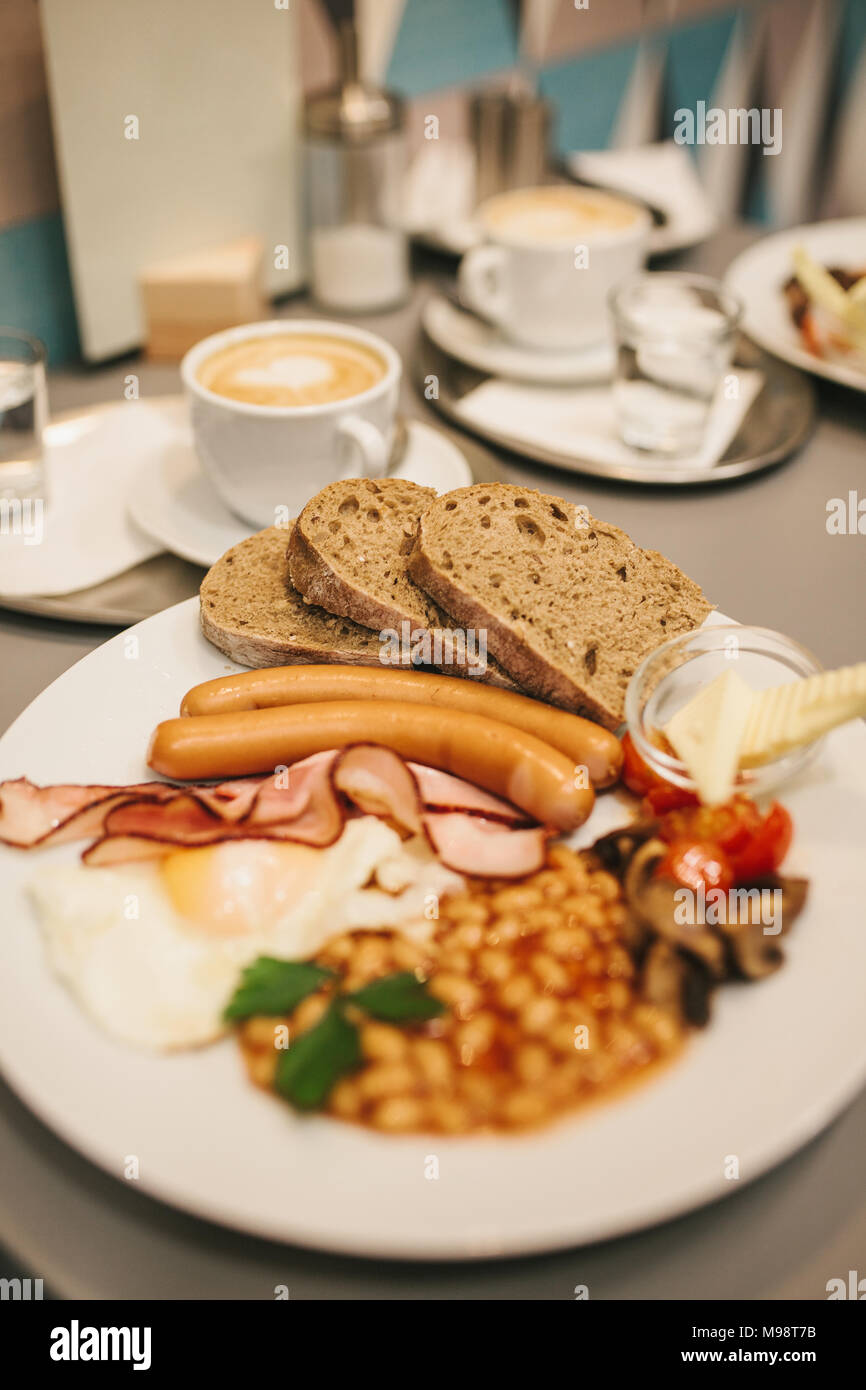 Traditional English breakfast. National food. A world-famous dish that ...
