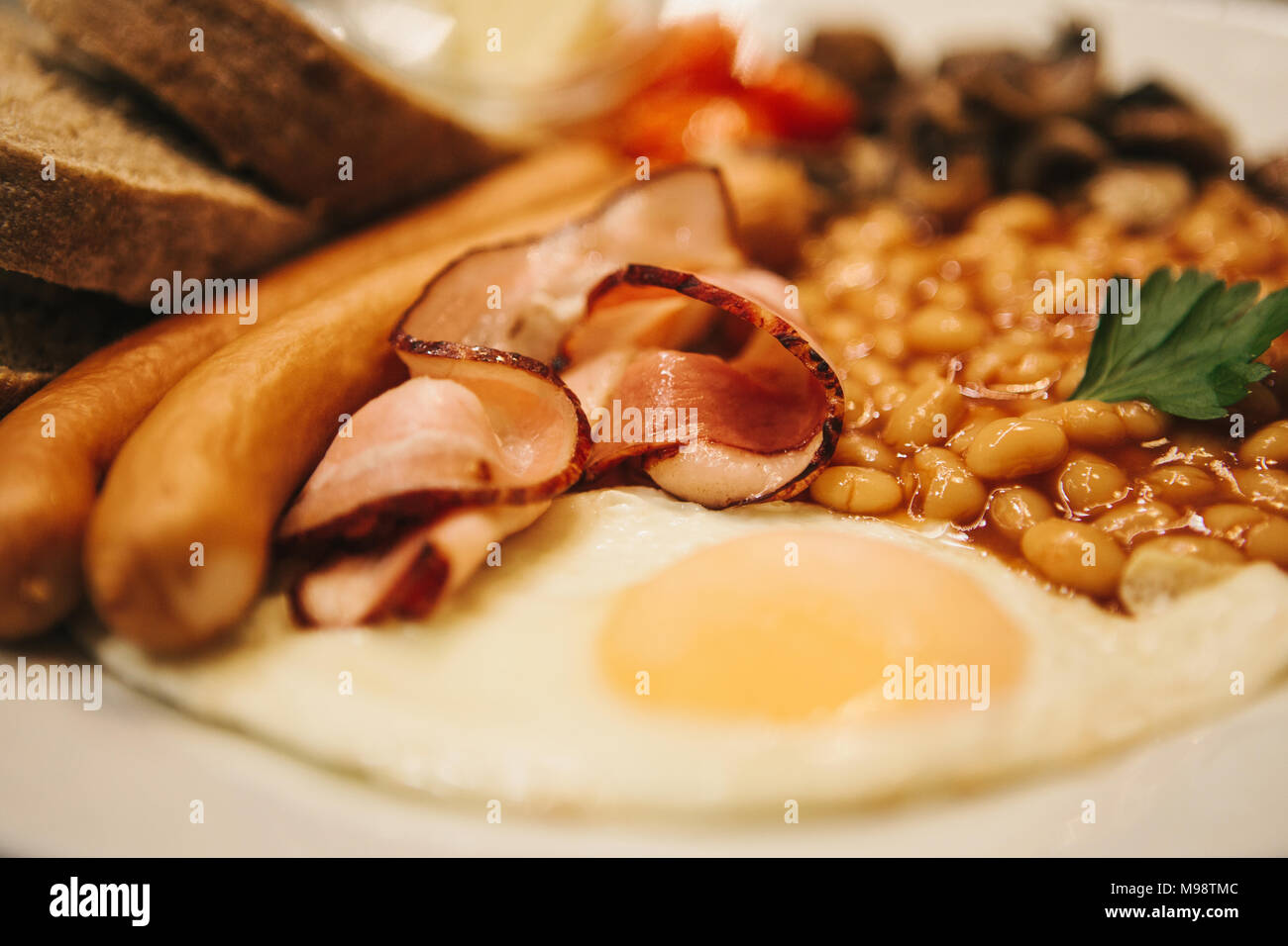 Traditional English breakfast. National food. A world-famous dish that ...
