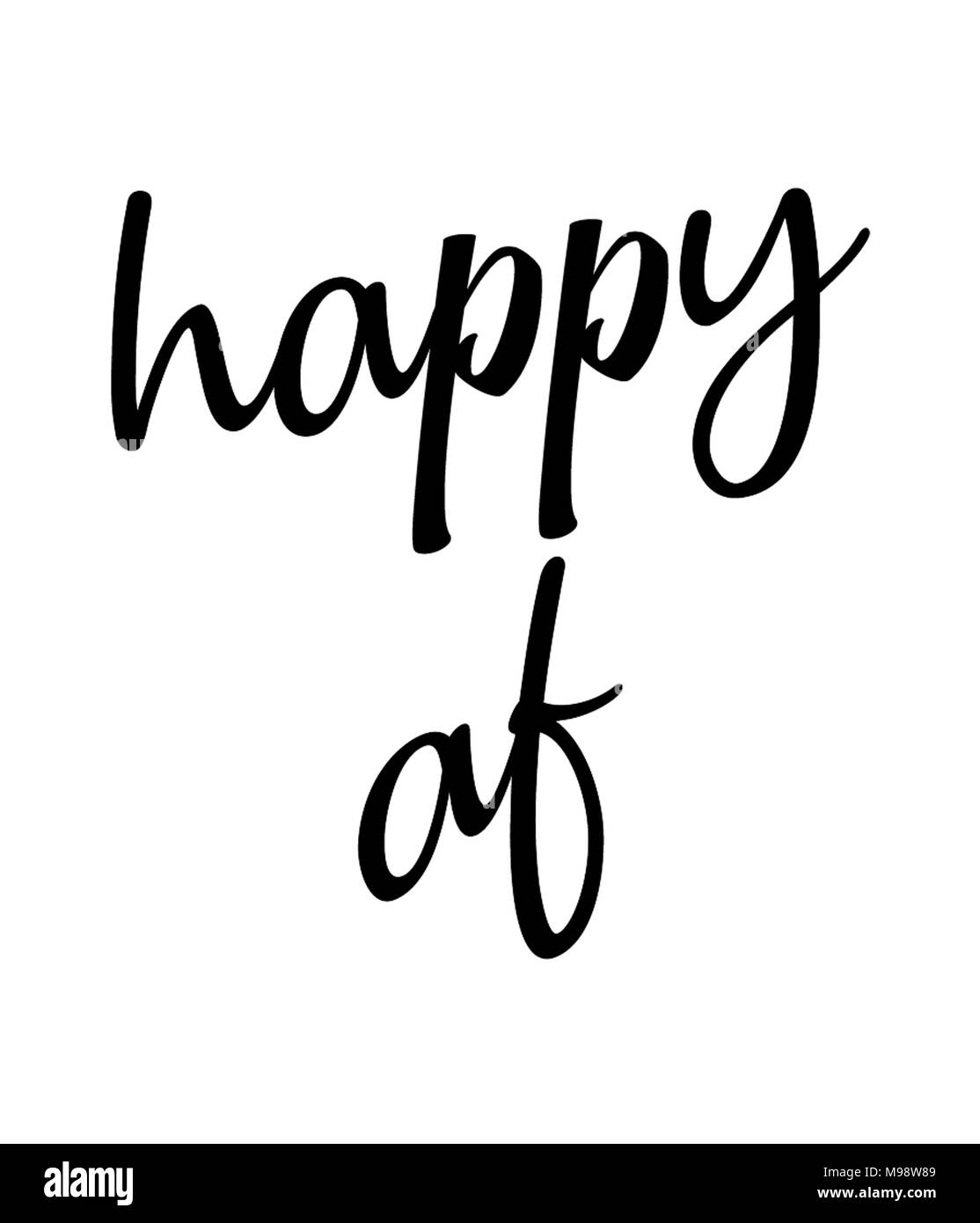 Happy text lettering design Black and White Stock Photos & Images - Alamy