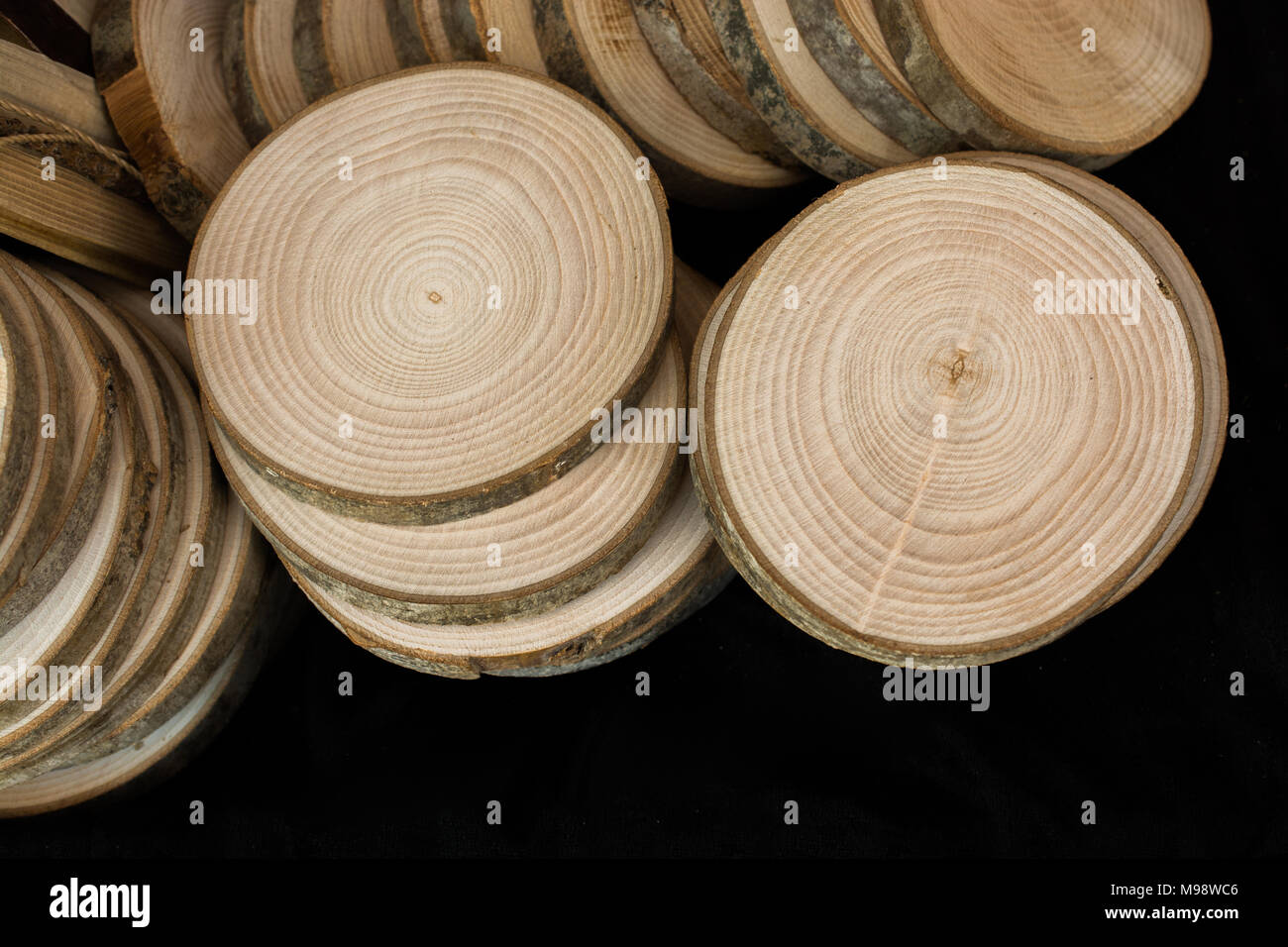 Piece of cut wood log texture as background Stock Photo - Alamy