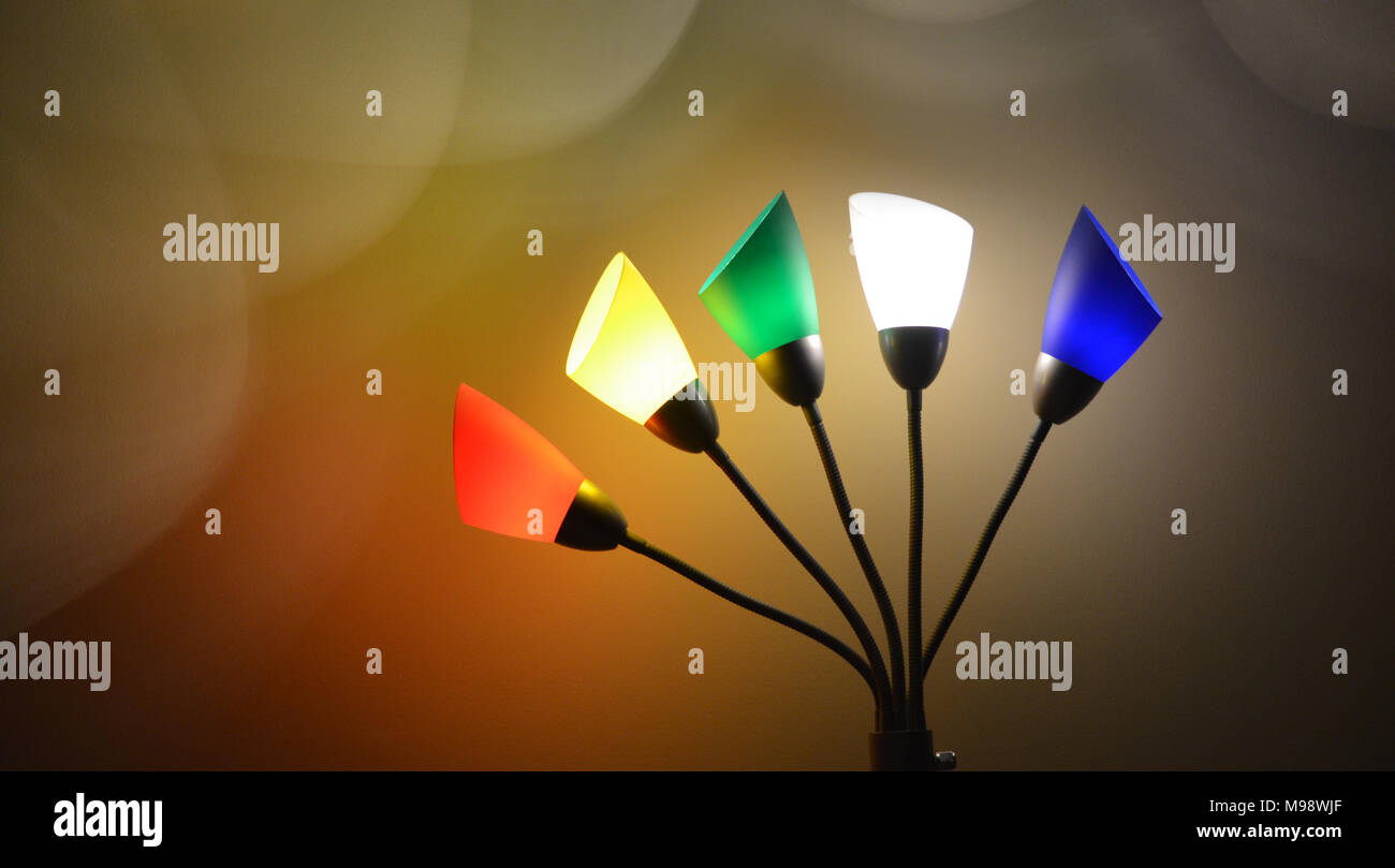 colorful lights on wall Stock Photo - Alamy