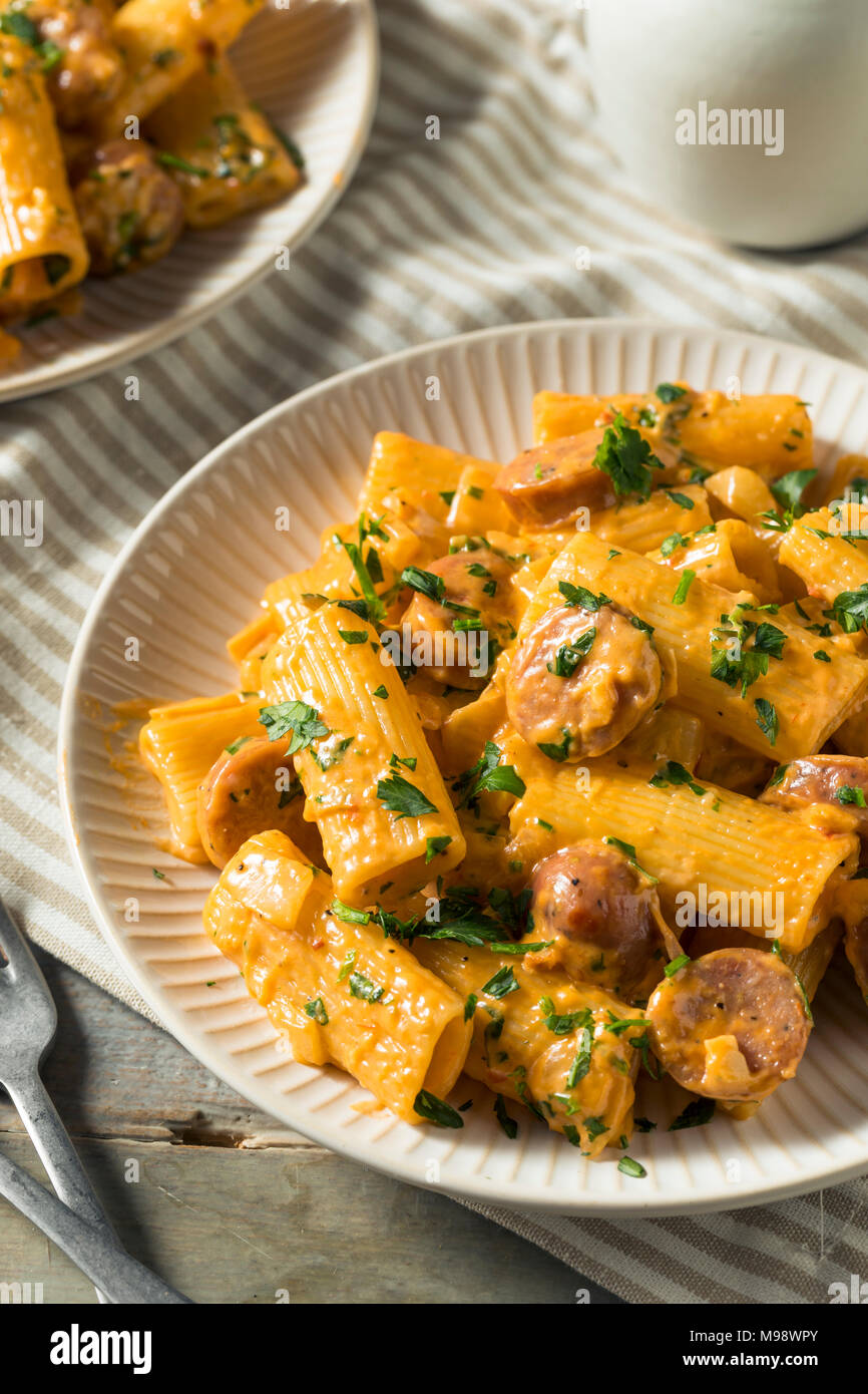 Homemade Sausage and Fennel Rigatoni with Cream Sauce Stock Photo - Alamy