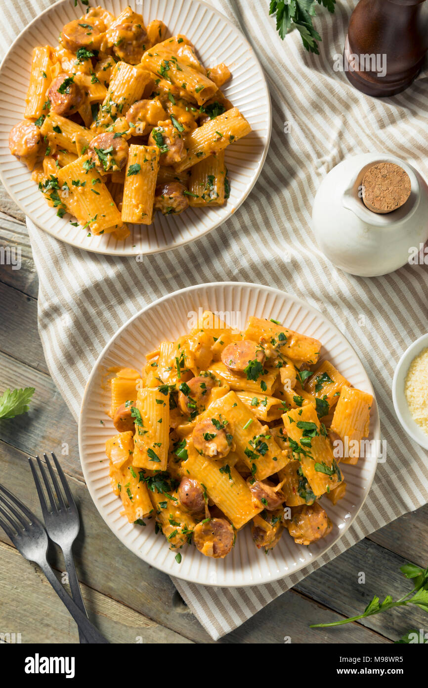 Homemade Sausage and Fennel Rigatoni with Cream Sauce Stock Photo - Alamy