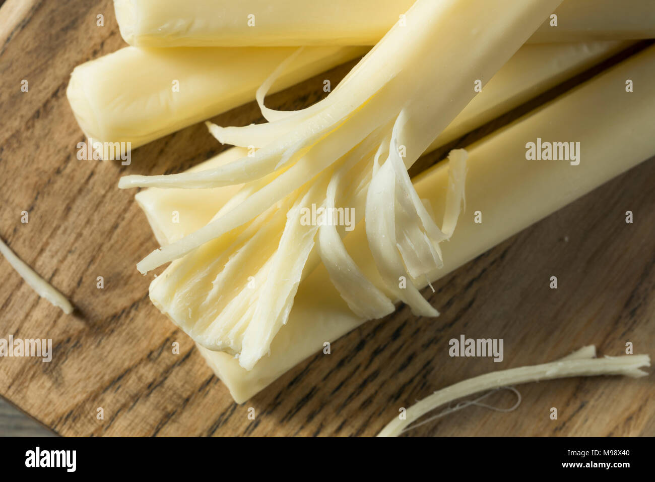 Healthy Organic String Cheese For a Snack Stock Photo - Alamy