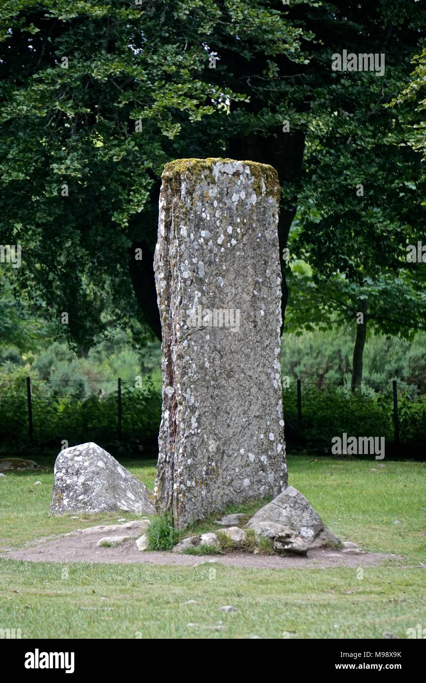 A standing stone at Balnuaran of Clava, to the east of Inverness in ...