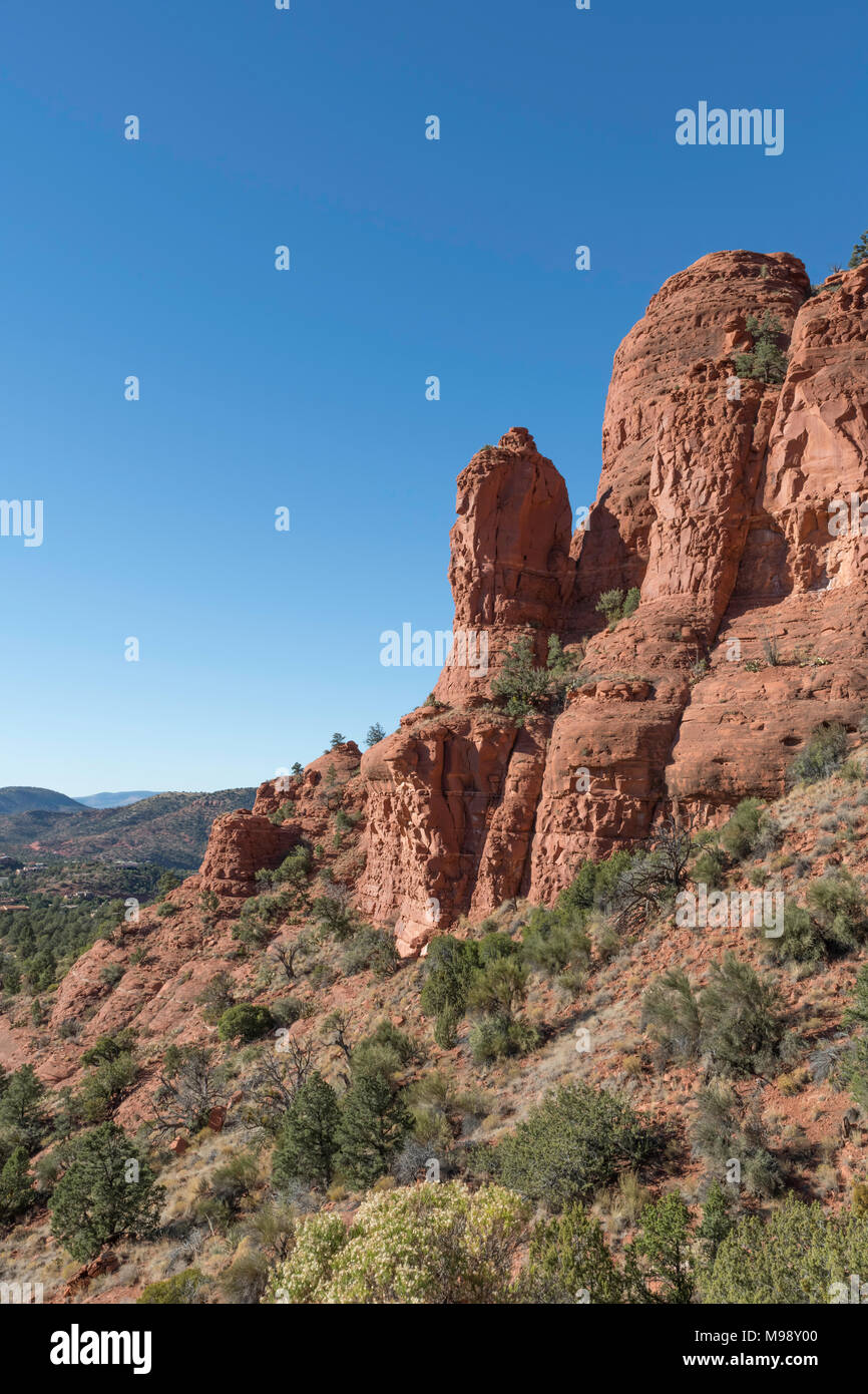 Red rocks of Sedona Arizona vertical view Stock Photo - Alamy