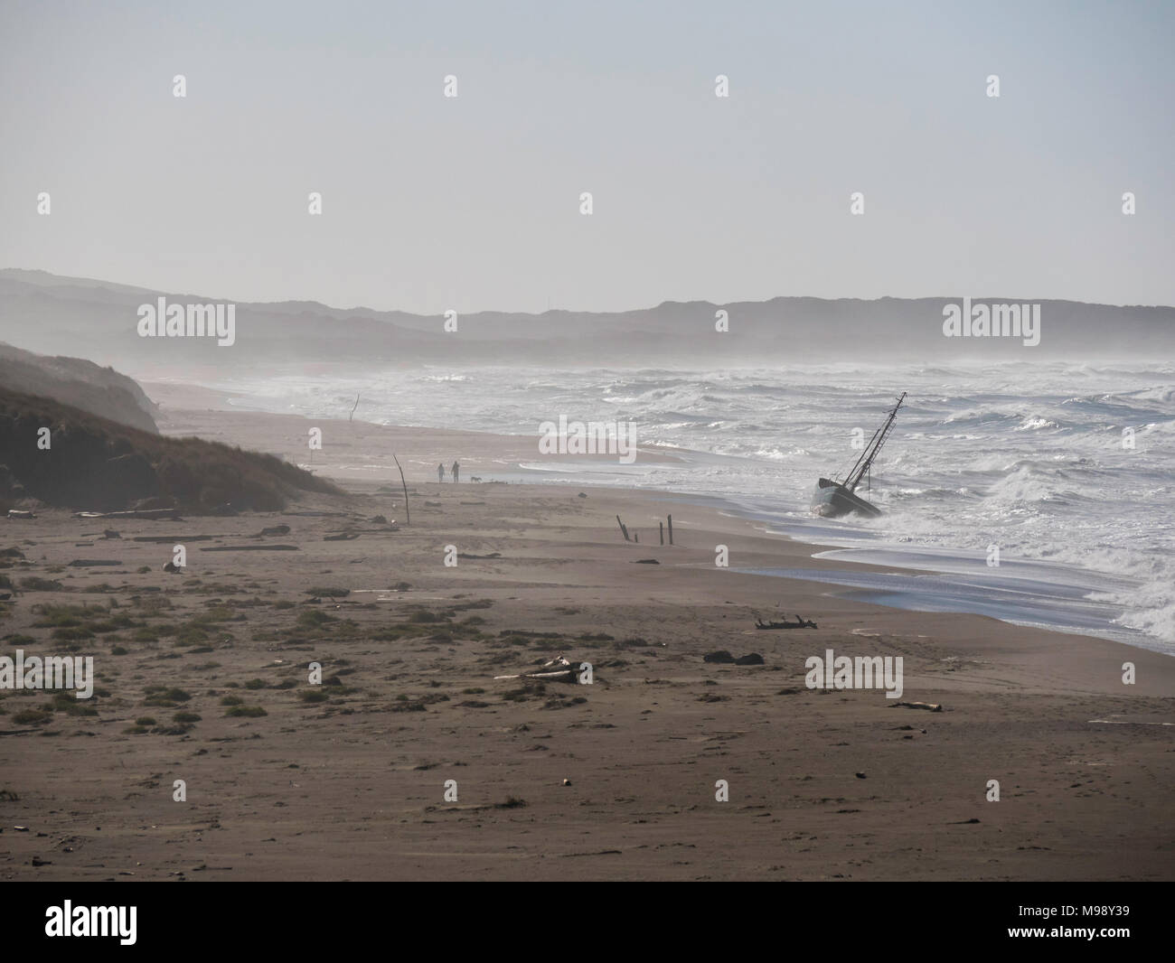 Shipwreck beach wooden ocean hi-res stock photography and images - Alamy