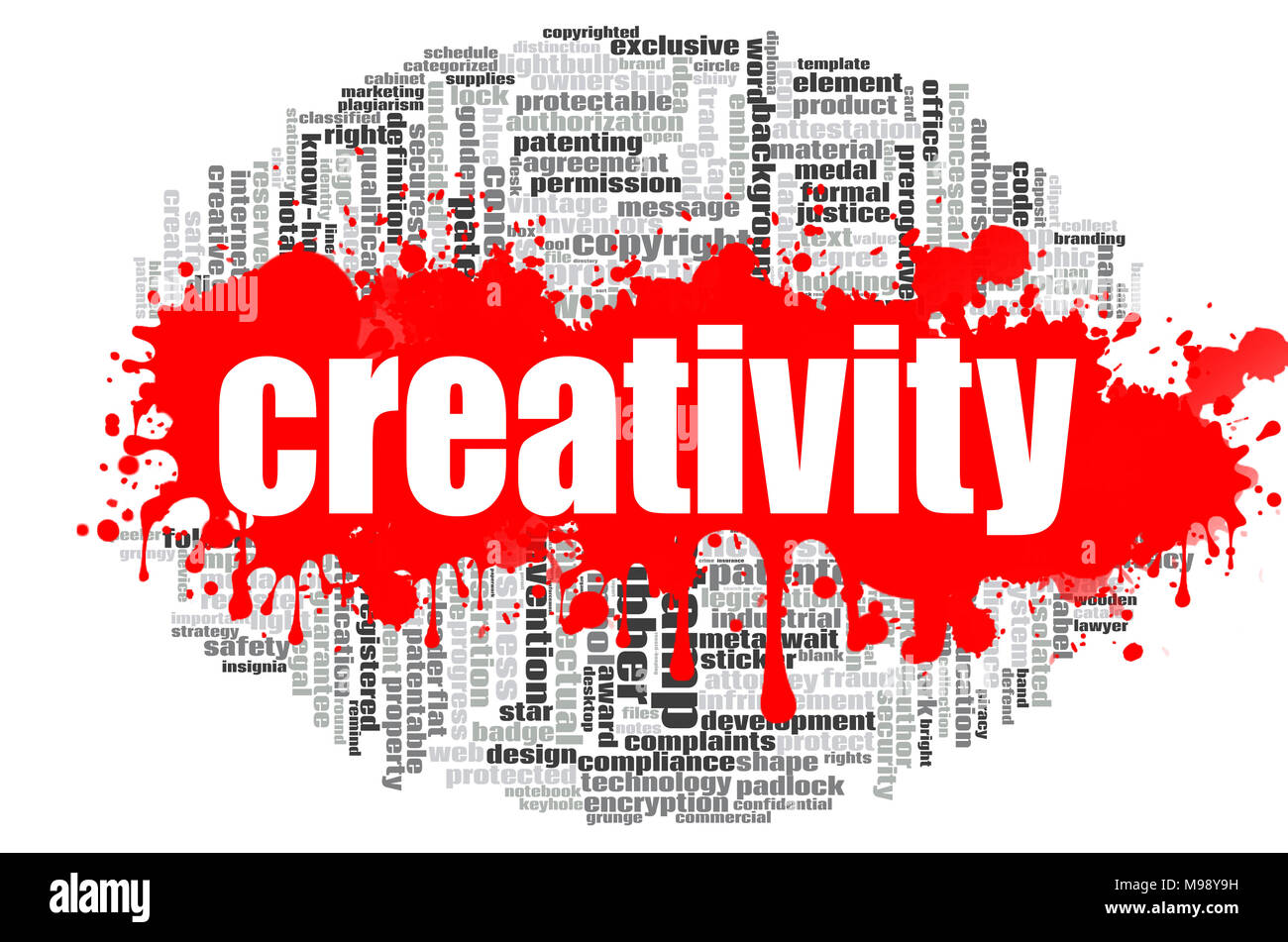 Creativity word cloud concept on white background, 3d rendering Stock Photo - Alamy