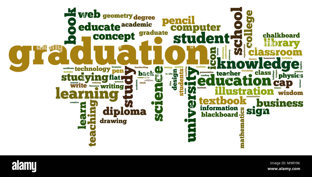 Graduation word cloud concept on white background, 3d rendering Stock ...