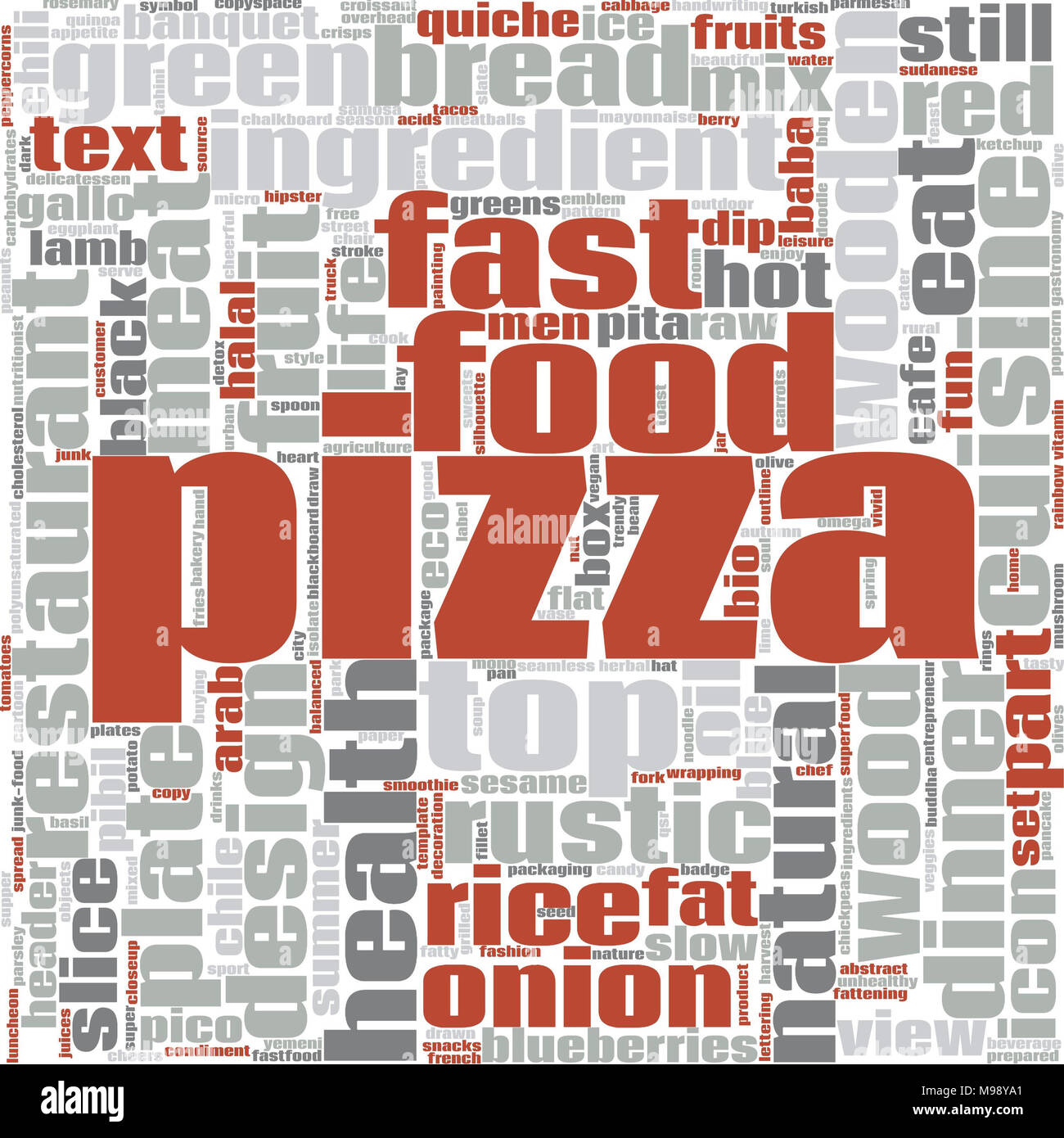 Pizza word cloud concept on white background, 3d rendering Stock Photo ...