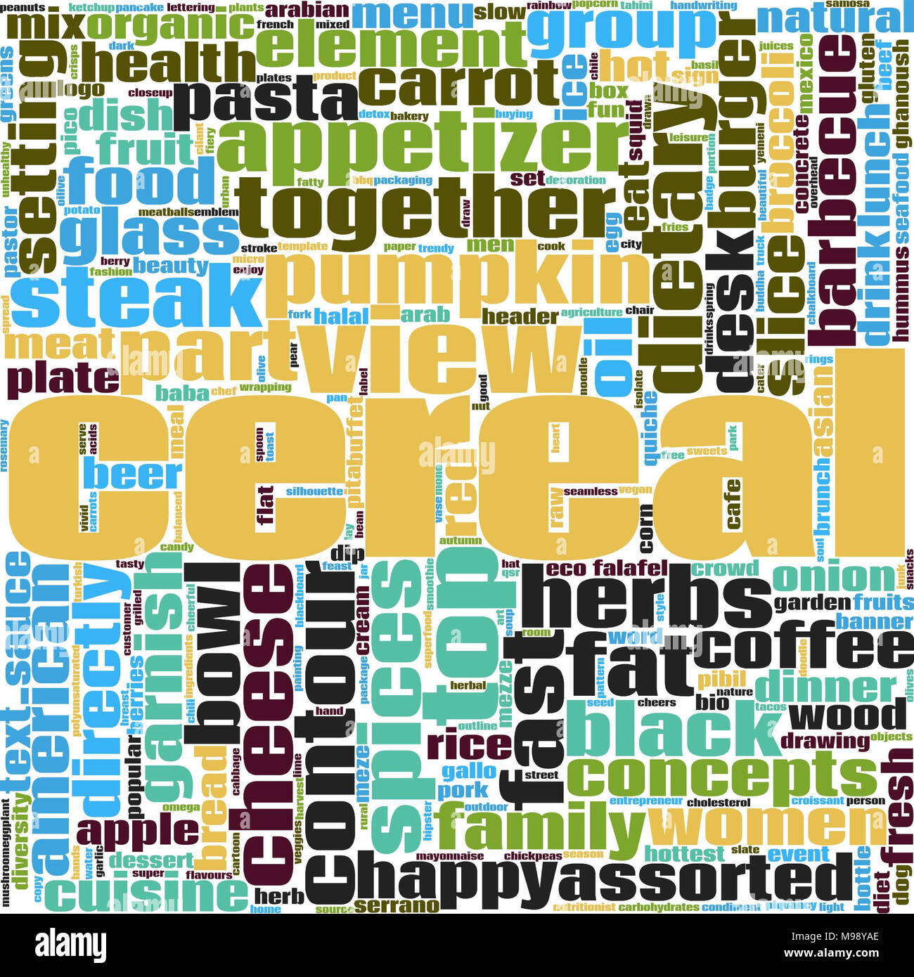 Cereal word cloud concept on white background, 3d rendering Stock Photo ...