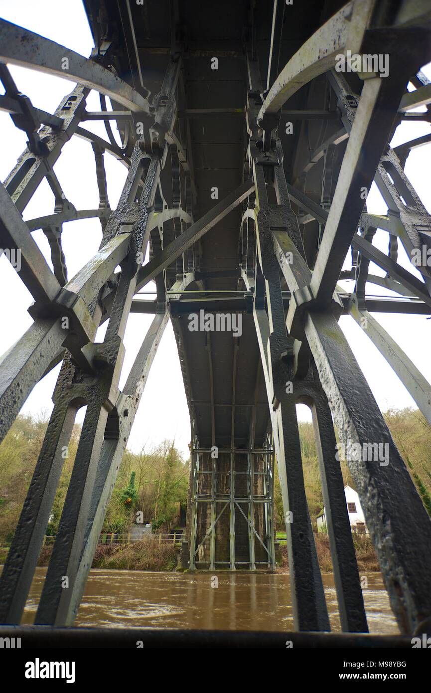 underneath the Iron Bridge, ironbridge gorge, Shropshire Stock Photo ...