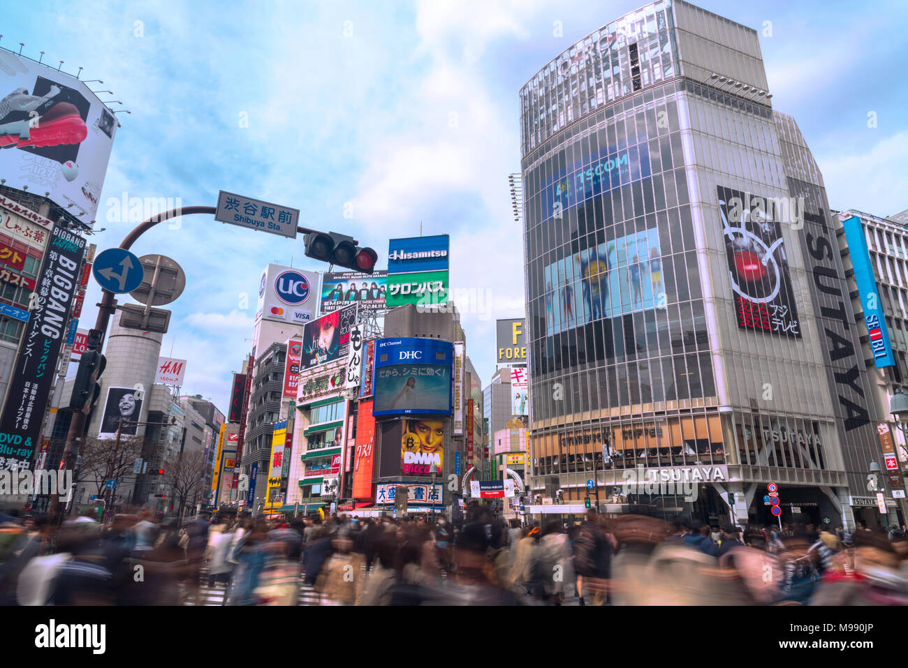 Pedestrians crosswalk at Shibuya district in Tokyo, Japan. Shibuya ...