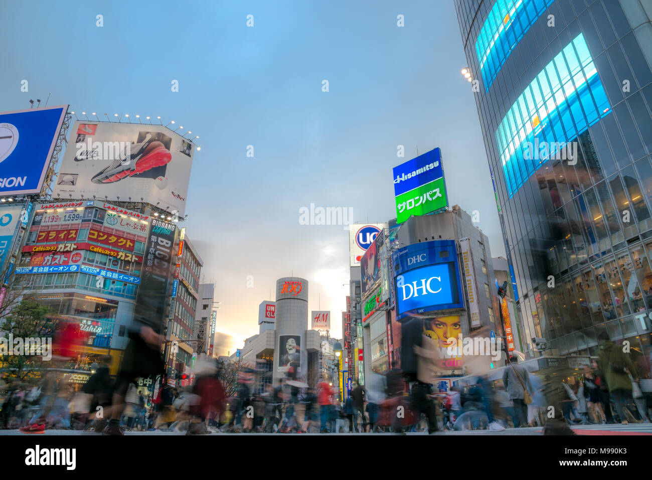 Pedestrians crosswalk at Shibuya district in Tokyo, Japan. Shibuya ...