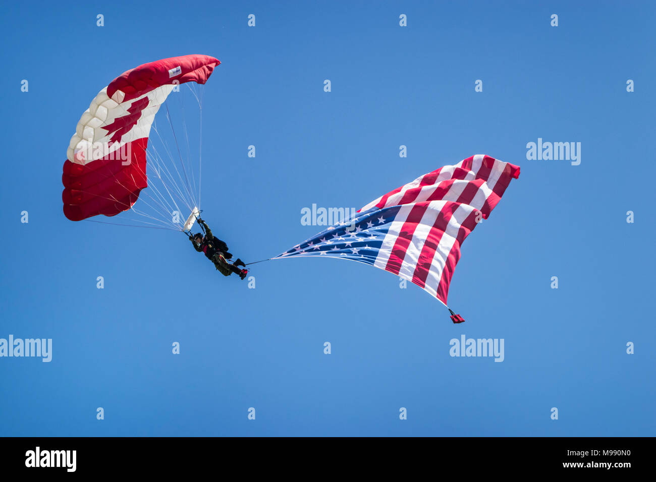 The Canadian Skyhawks parachute team at the 2017 Airshow in Duluth ...