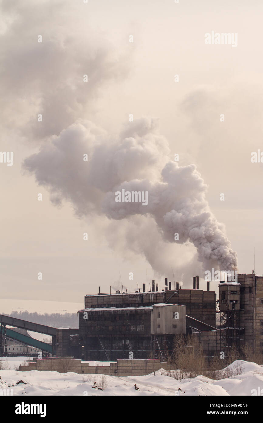 factory smoke pollution, environmental problems and air pollution Stock ...