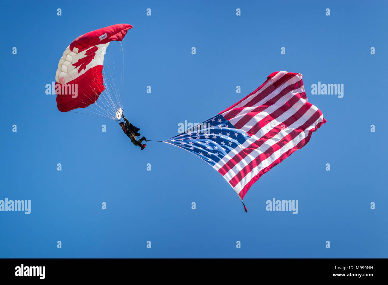 The Canadian Skyhawks parachute team at the 2017 Airshow in Duluth ...