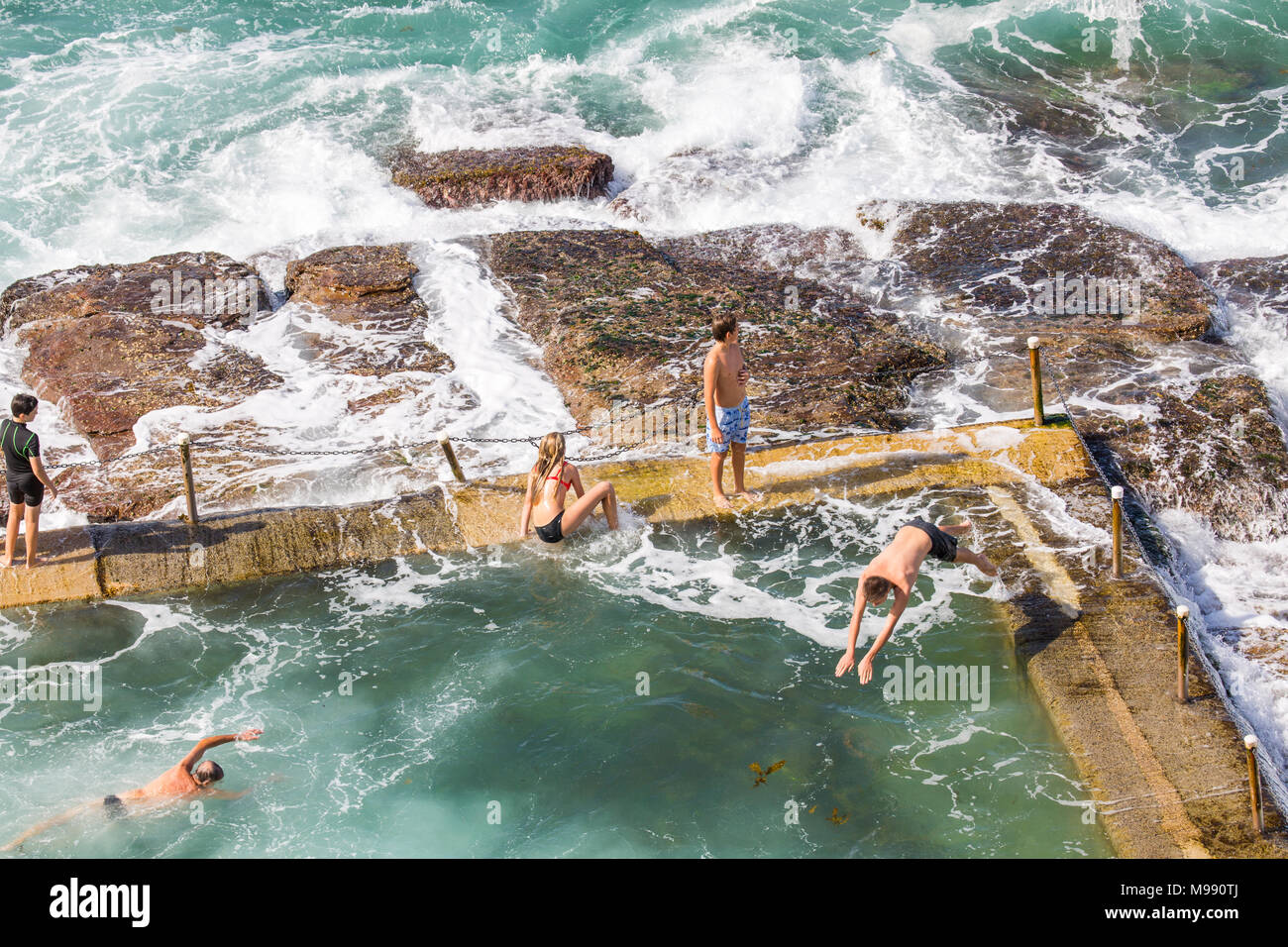Aerial diving swimming pool hi-res stock photography and images - Alamy