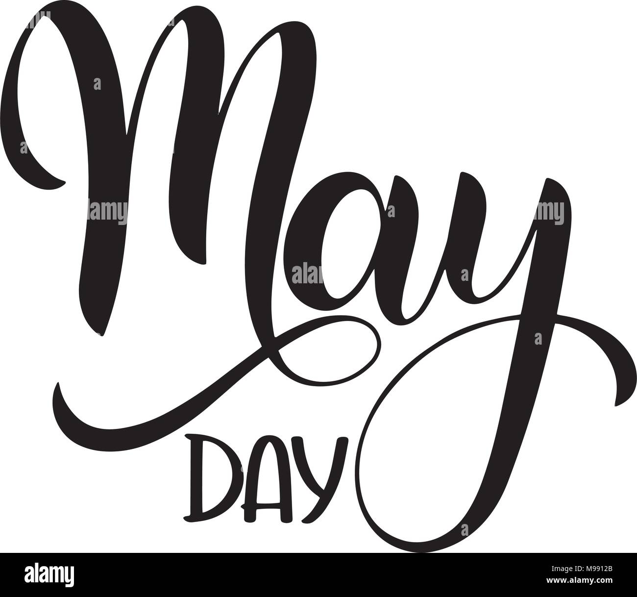 Hello May lettering. Elements for invitations, posters, greeting cards ...