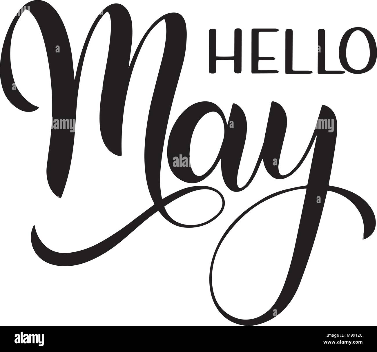 Hello May lettering. Elements for invitations, posters, greeting cards ...