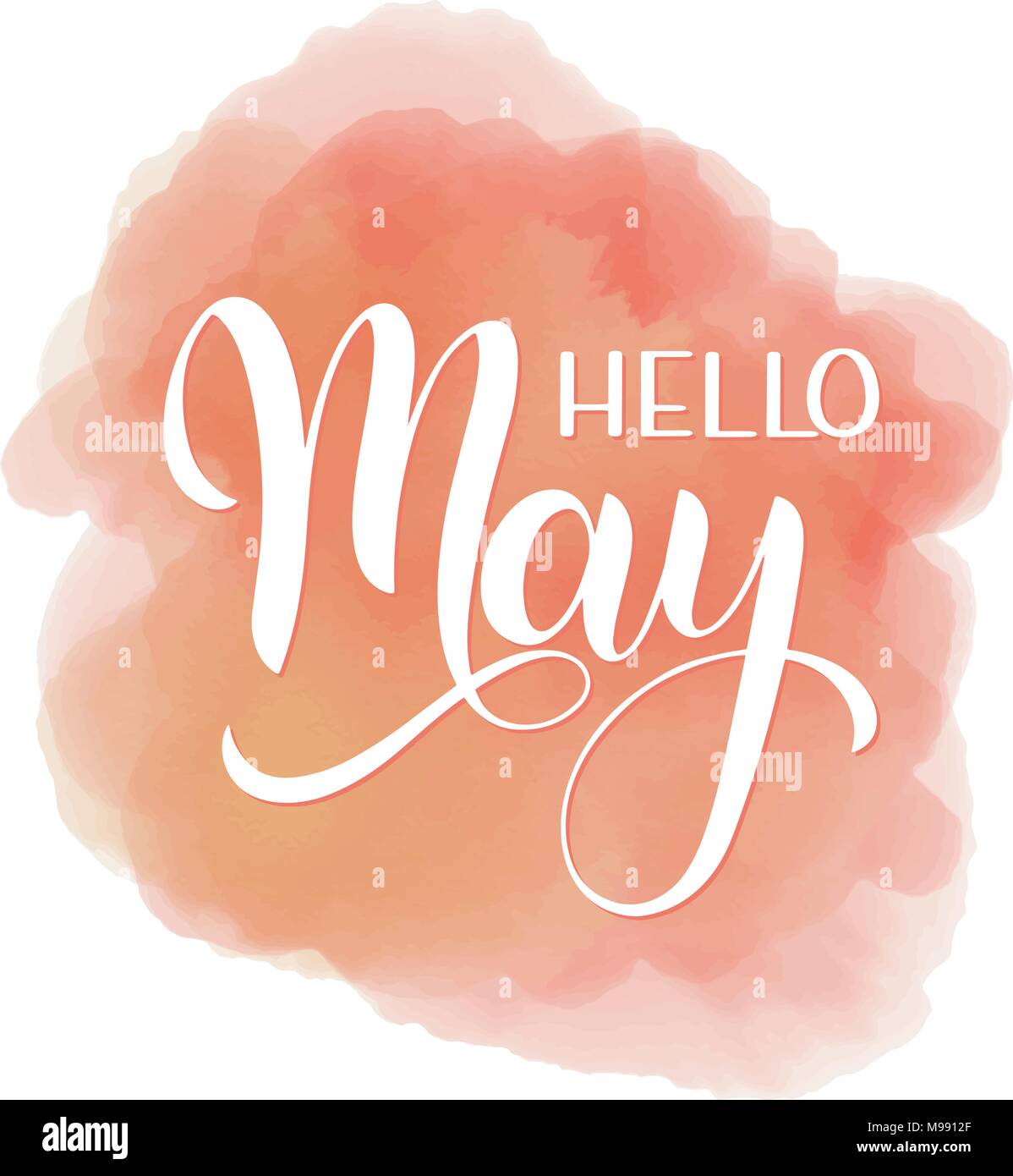 Hello May lettering. Elements for invitations, posters, greeting cards ...